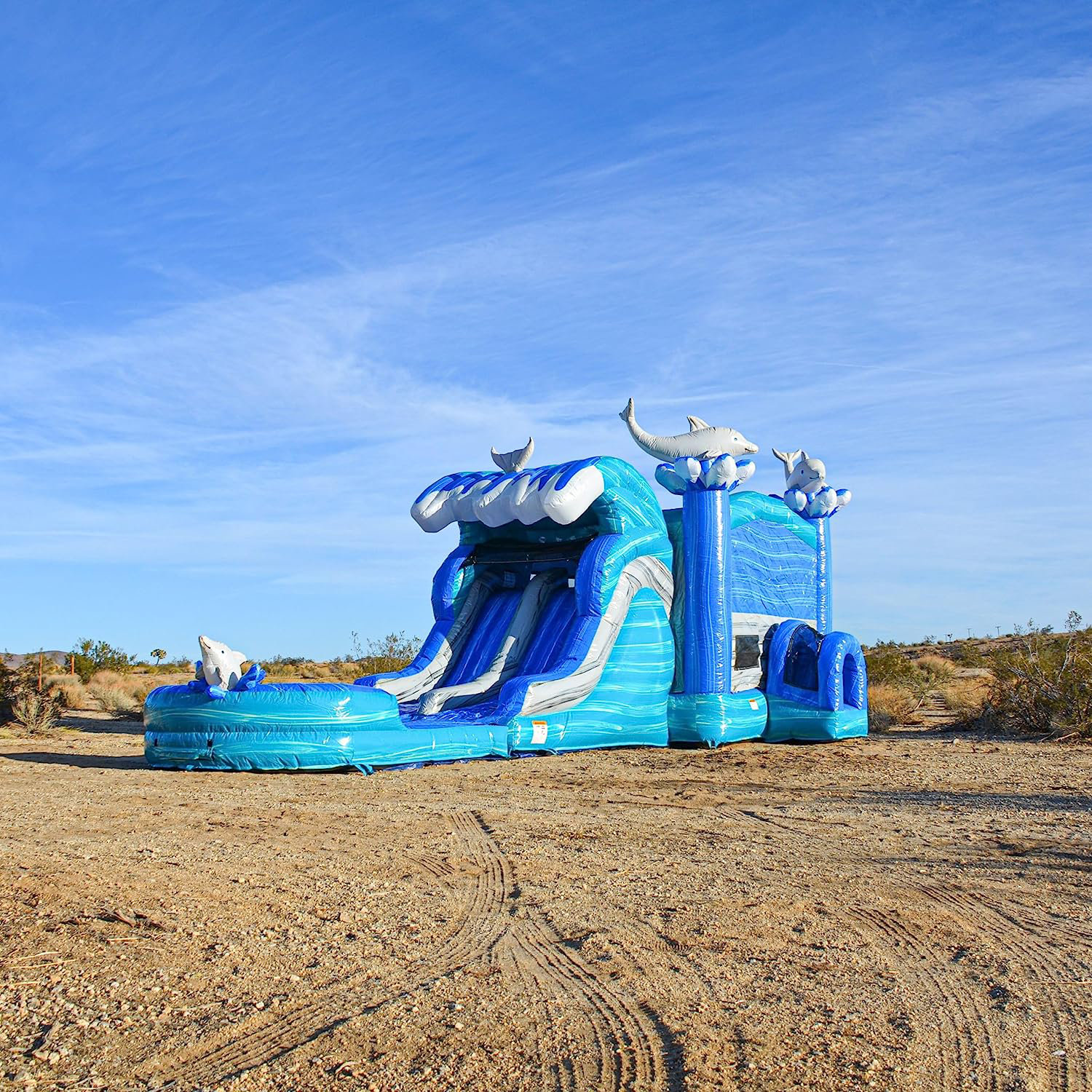 JumpOrange Dolphins Commercial Grade Bounce House Water Slide with ...