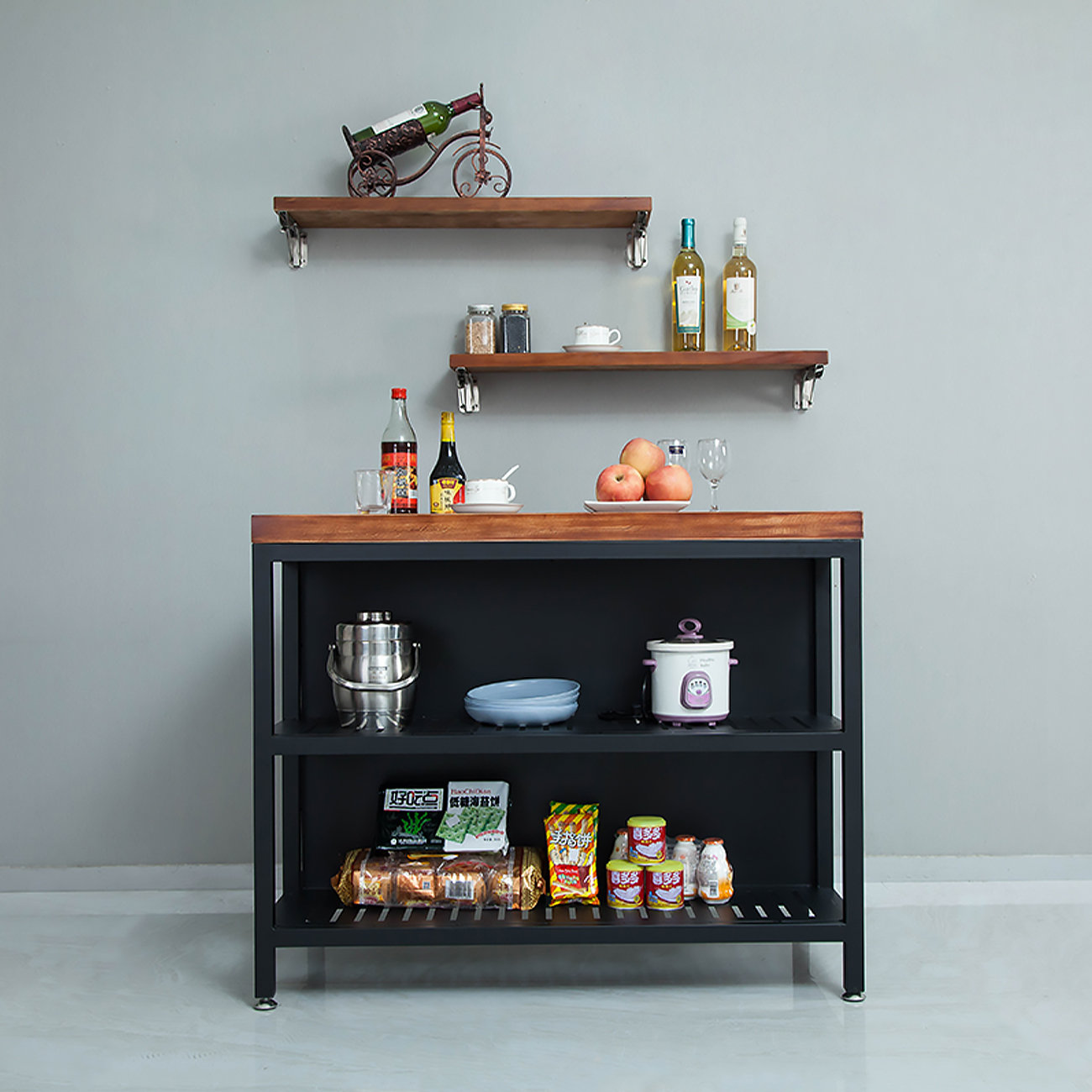 Ebern Designs Home Solid Wood Countertops Kitchen Island | Wayfair