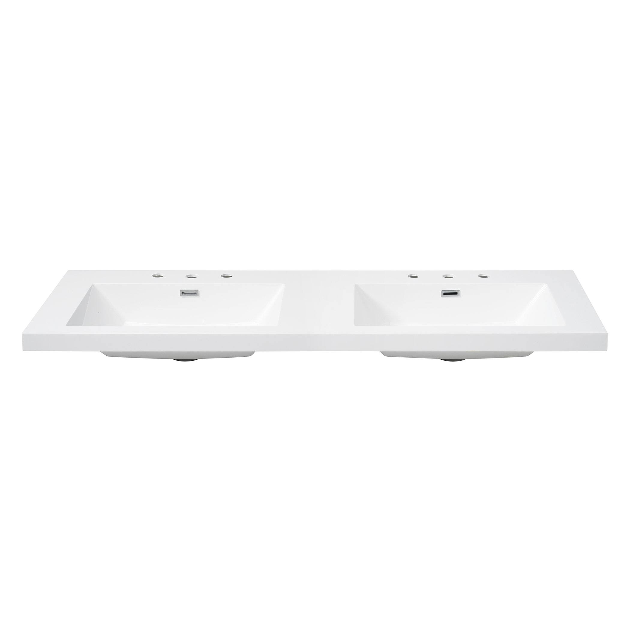 godohome 60'' Bright White Resin Bathroom Vanity Top with Undermount ...