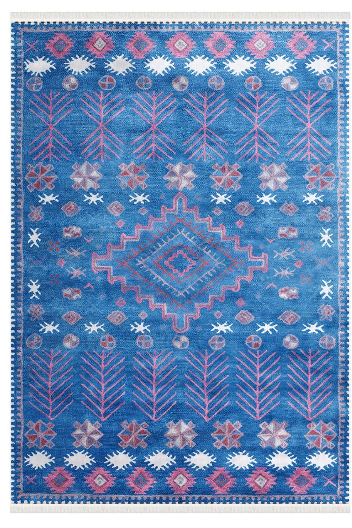 Rugpera Anotida Blue And Pink Color Geometric Design Carpet Machine ...