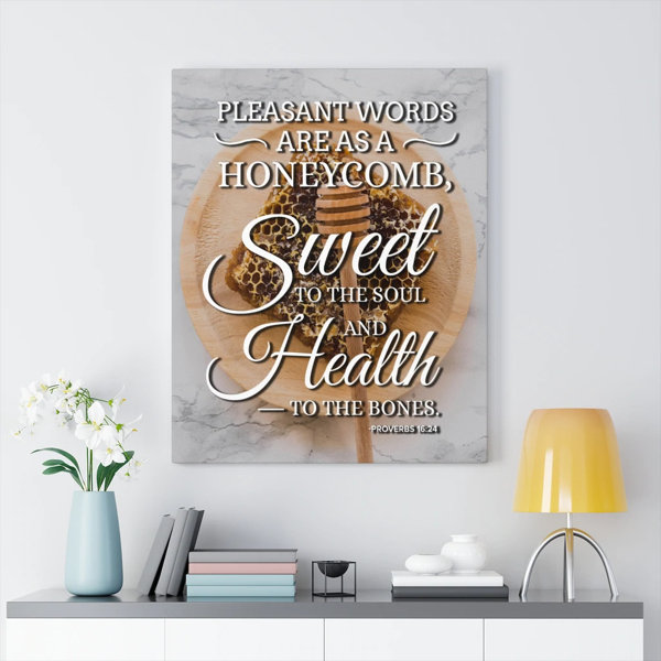 Blue Elephant Pleasant Words - Wrapped Canvas Typography | Wayfair.co.uk