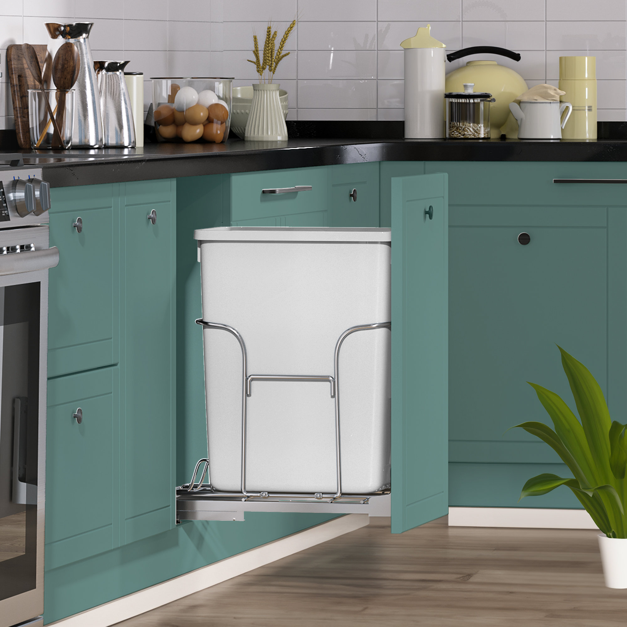 Balconera 30 Gallons Plastic Open Trash Can | Wayfair