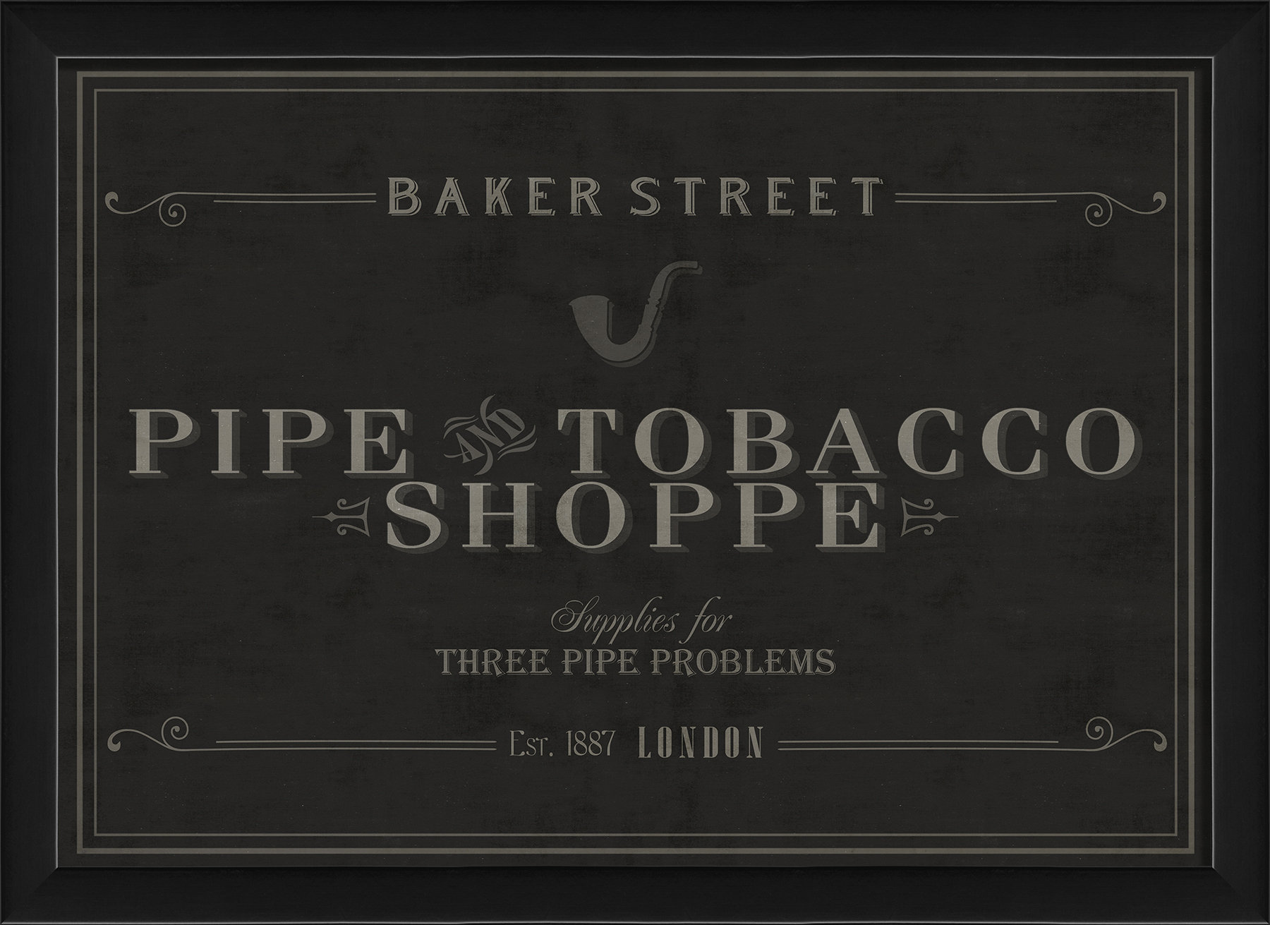 The Artwork Factory Pipe and Tobacco Shoppe Cigar Sign Framed Vintage ...