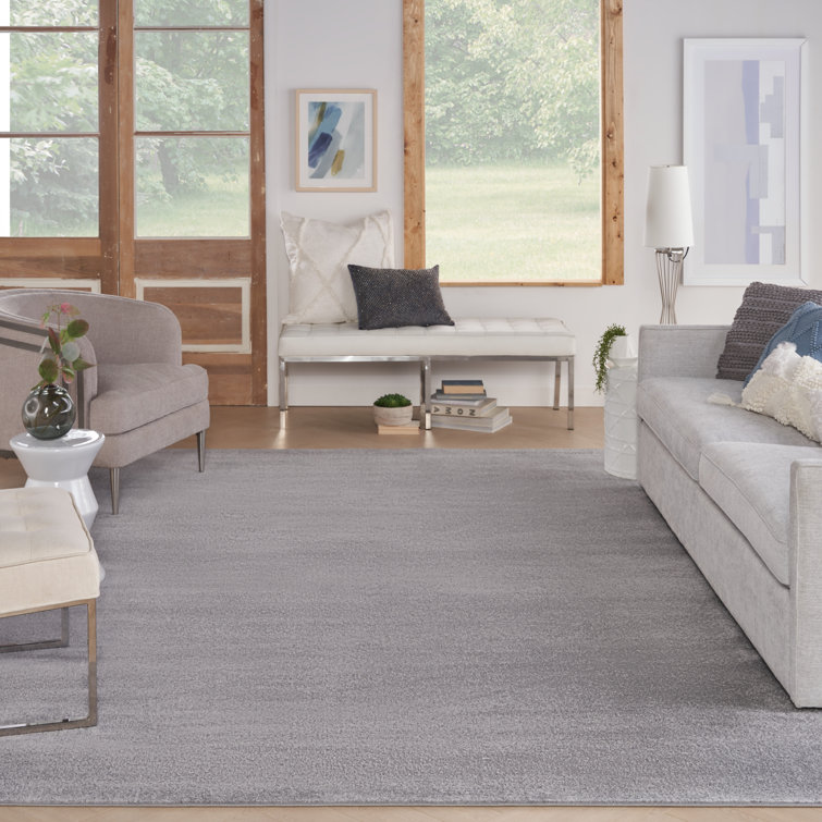 solid light grey area rug