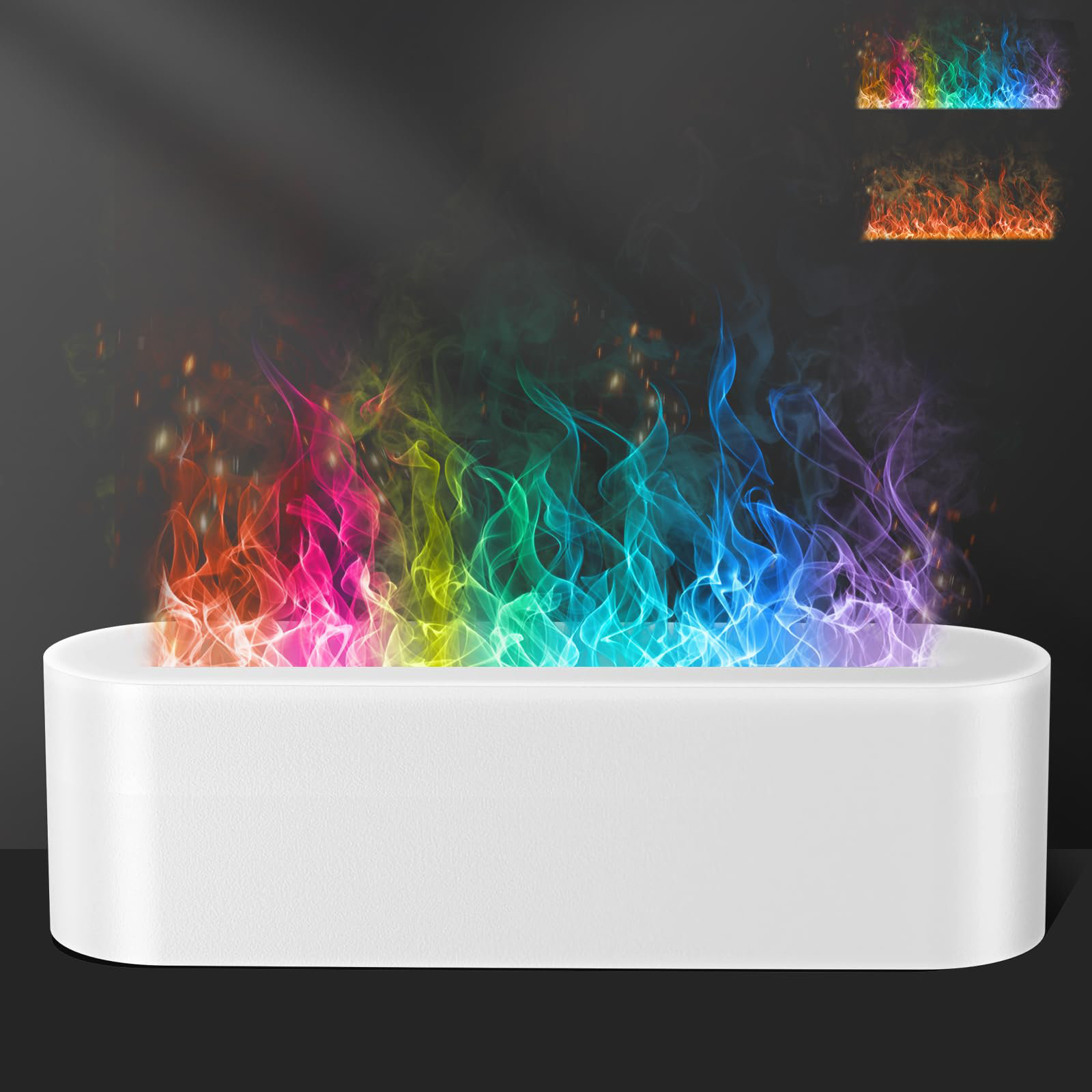 Ivy Bronx Colorful Flame Fire Diffuser Humidifier, 7 Colors Changing ...