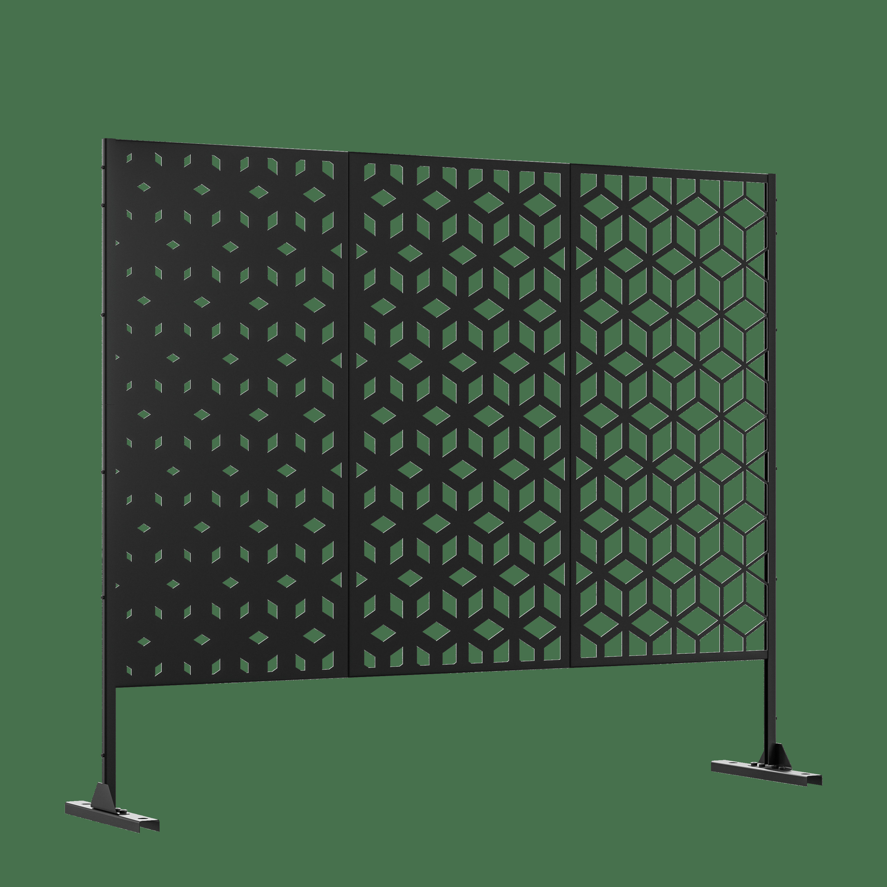 Fency 6.5 ft. H x 4 ft. W Privacy Screen Metal Fence Panel & Reviews ...