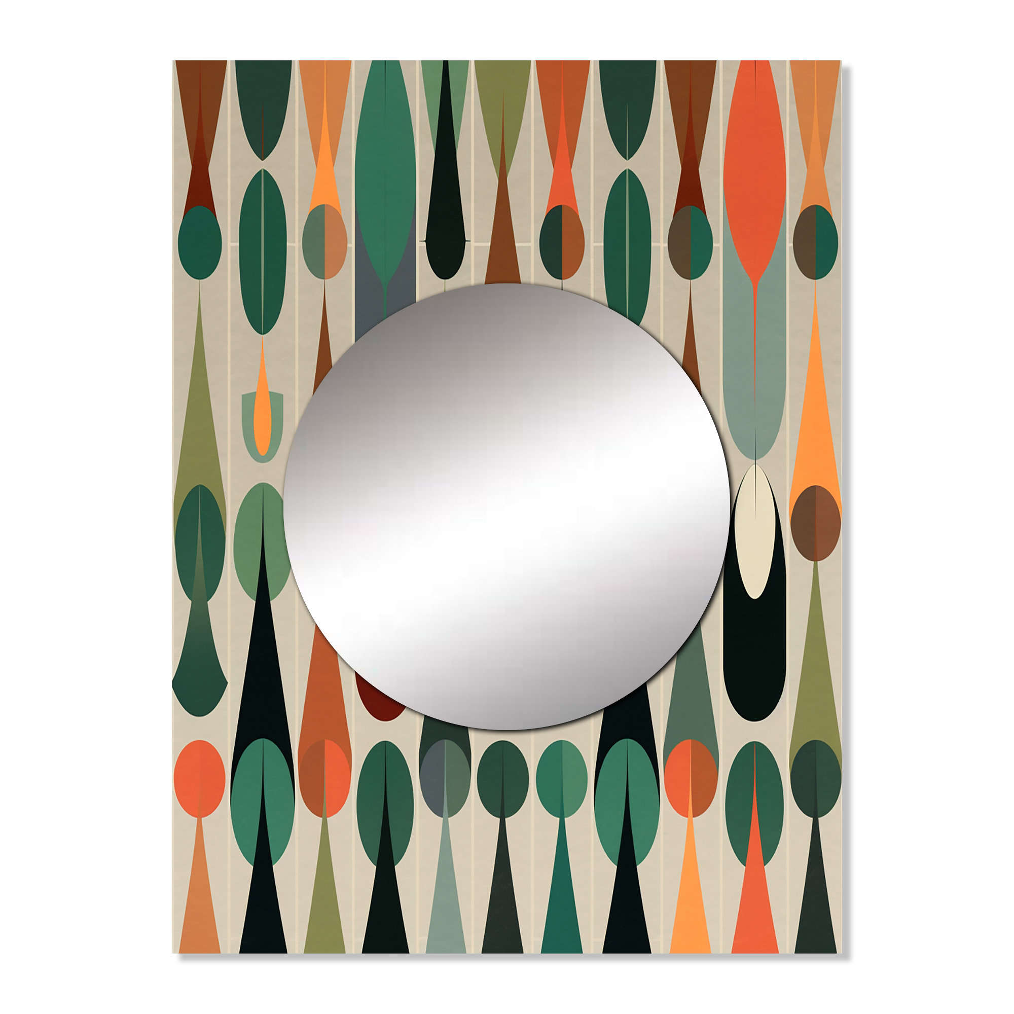 East Urban Home Retro Abstract Drops X - Modern Geometric Mirror Wall ...