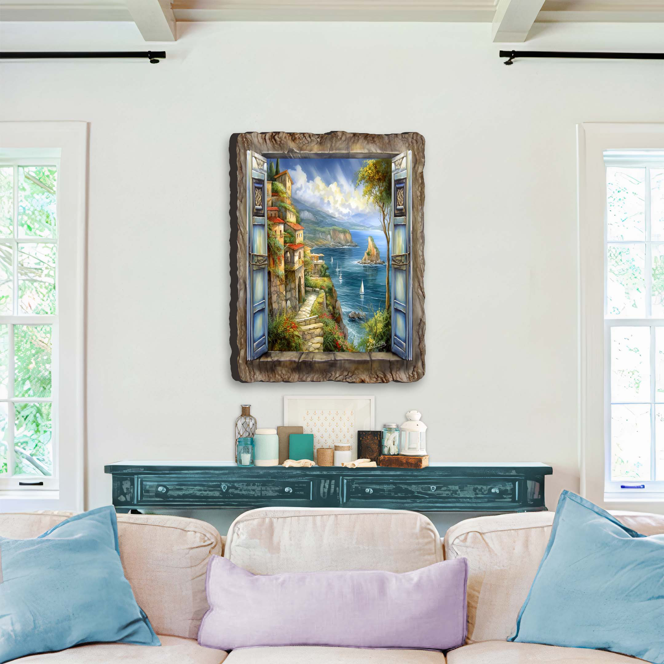 Designocracy Seaside Window Perspective View On Wood by G. DeBrekht ...