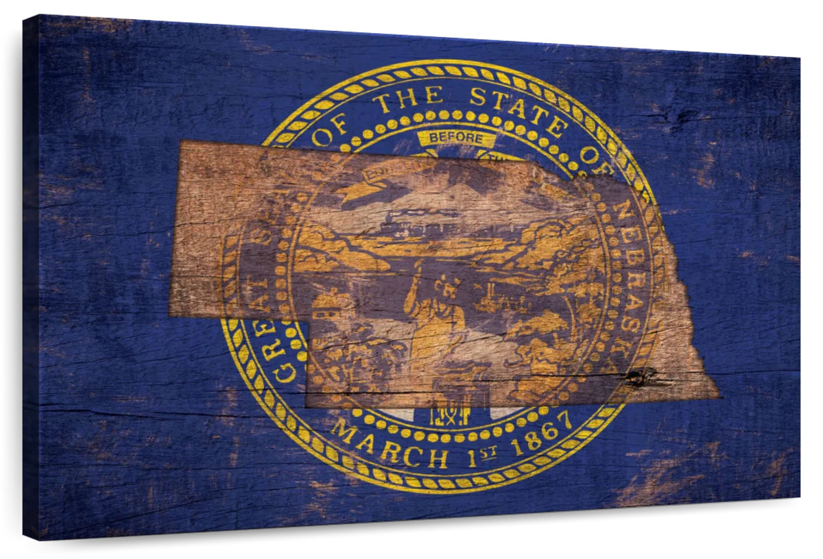 Ebern Designs Borges State Map Over Nebraska Flag - Wayfair Canada