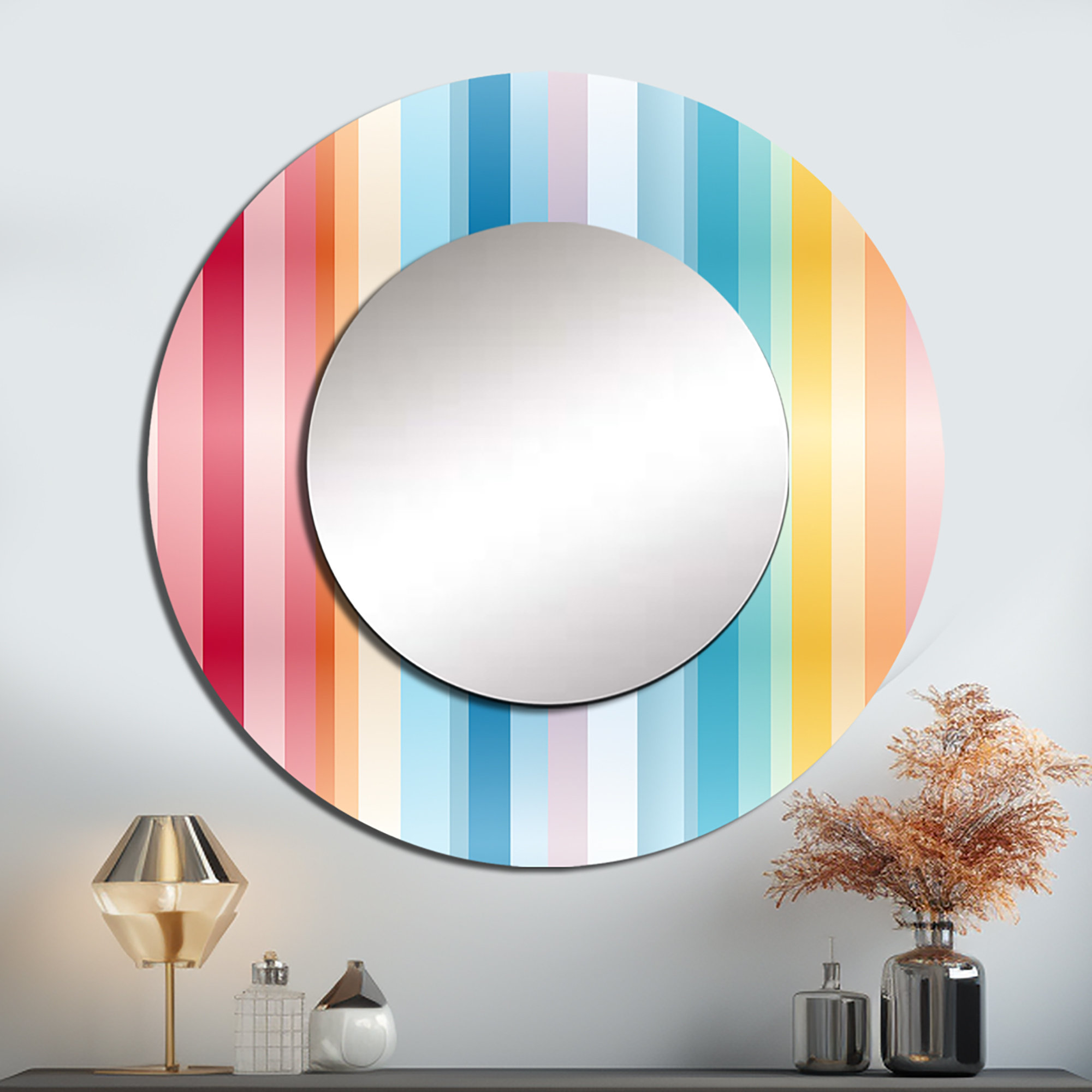 East Urban Home Rheegan Rainbow Colors Candyland Stripes Striped ...