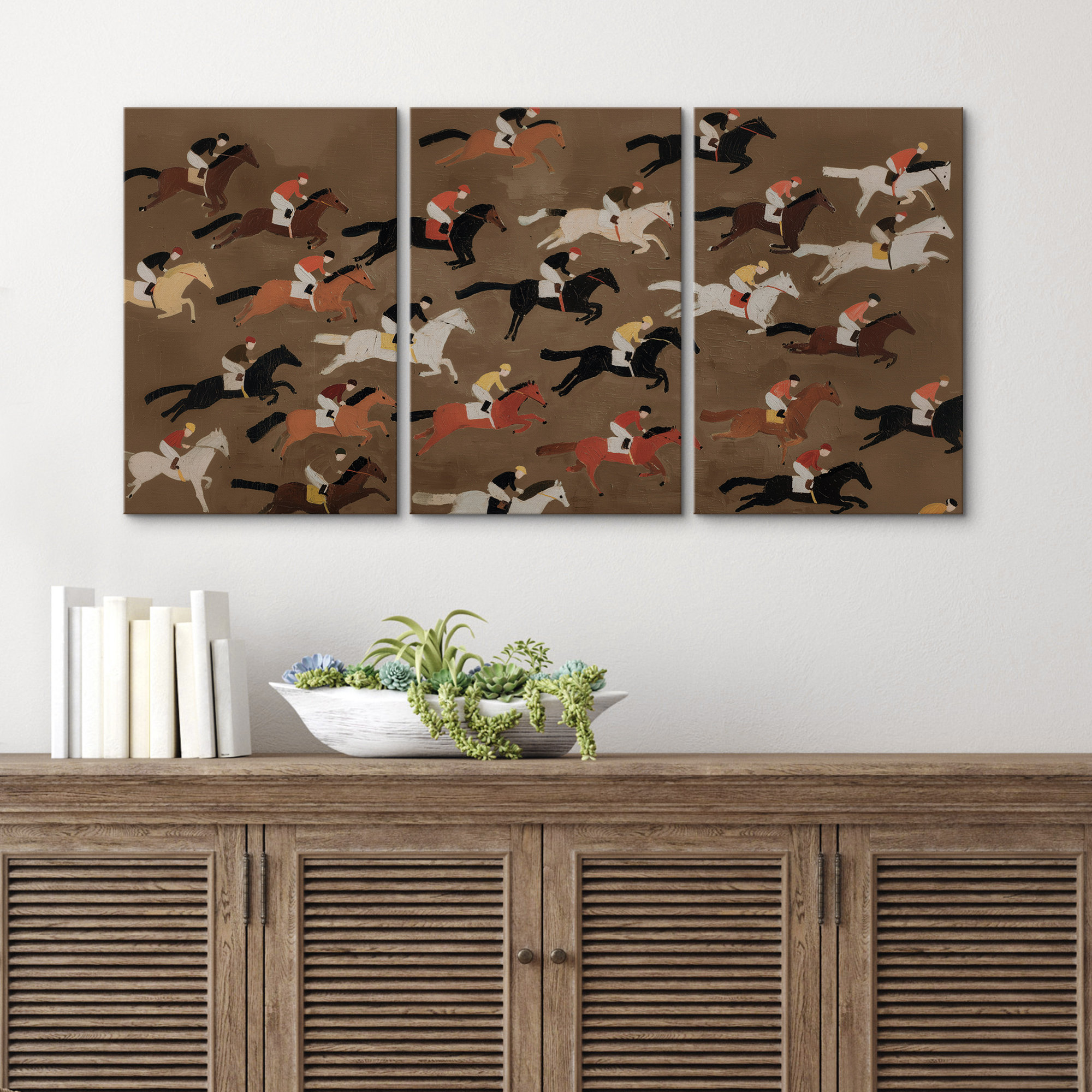 Millwood Pines Vintage Racehorse Riders Pattern Triptych – Pictures ...