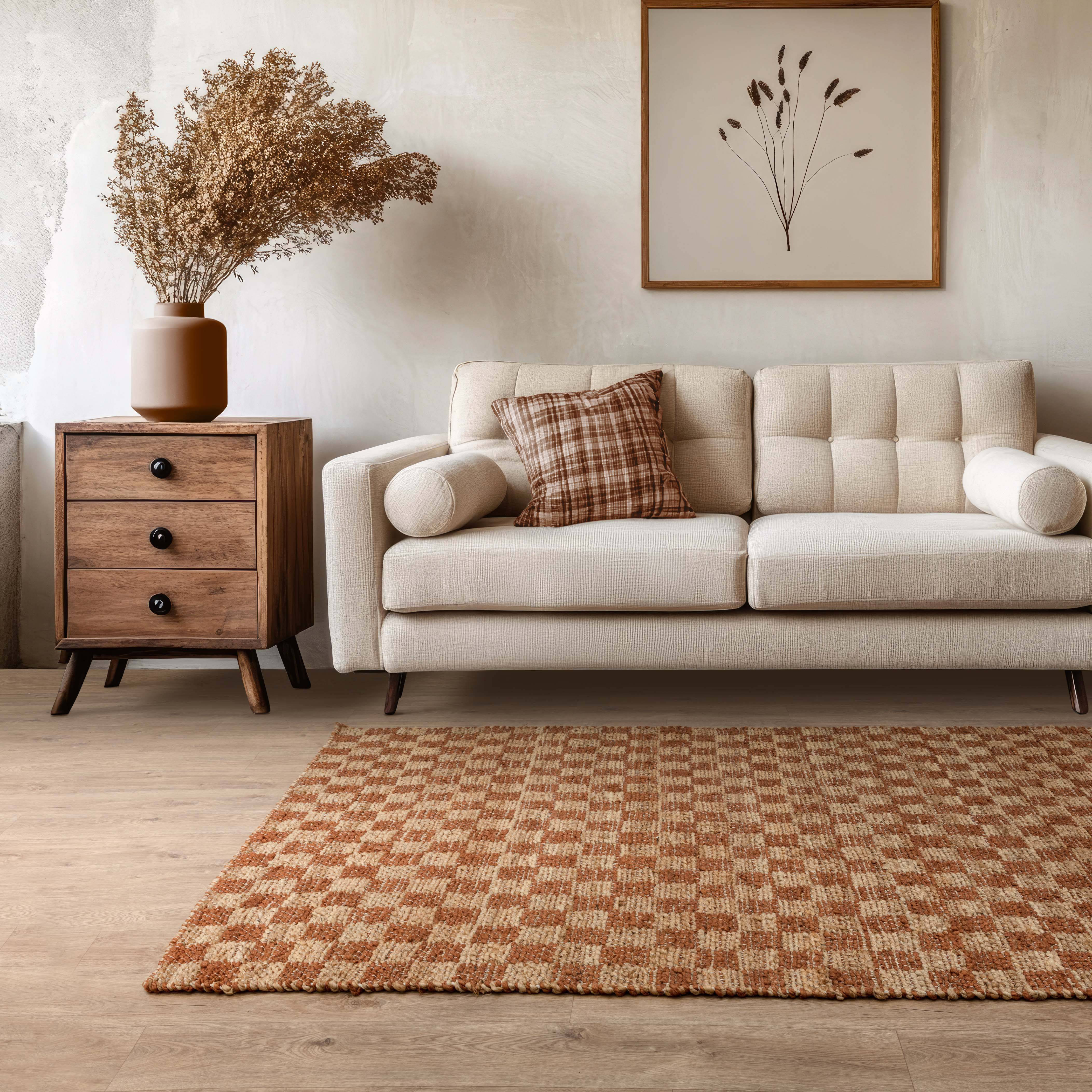 Brambly Cottage Merrisa Jute Checker Area Rug | Wayfair.co.uk