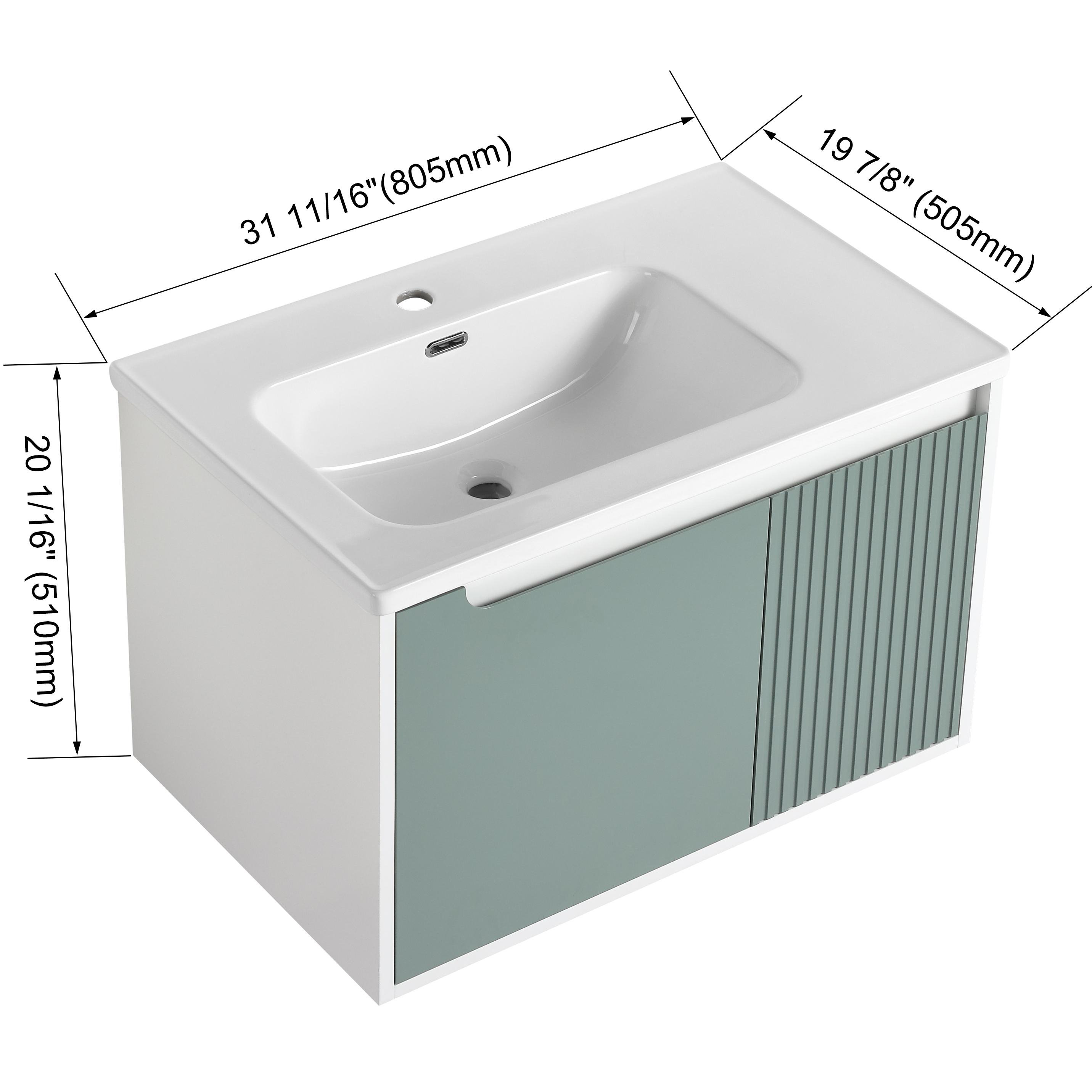 Wrought Studio Bathroom Vanity With Sink In 32 Inch, Floating Bathroom ...