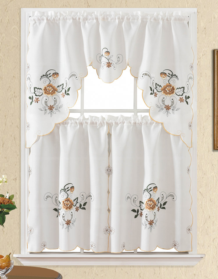 Winston Porter Chaim 56'' W Kitchen Curtain | Wayfair