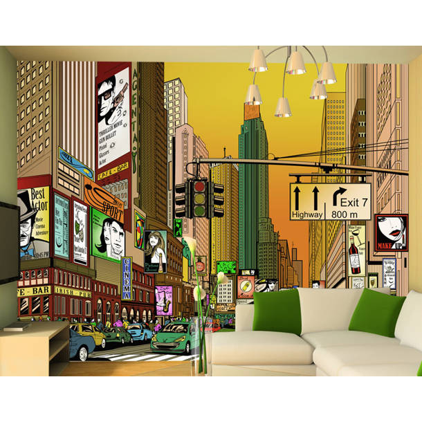 Urban Walls Scenic & Cityscapes Non-Wall Damaging Wall Decal & Reviews ...