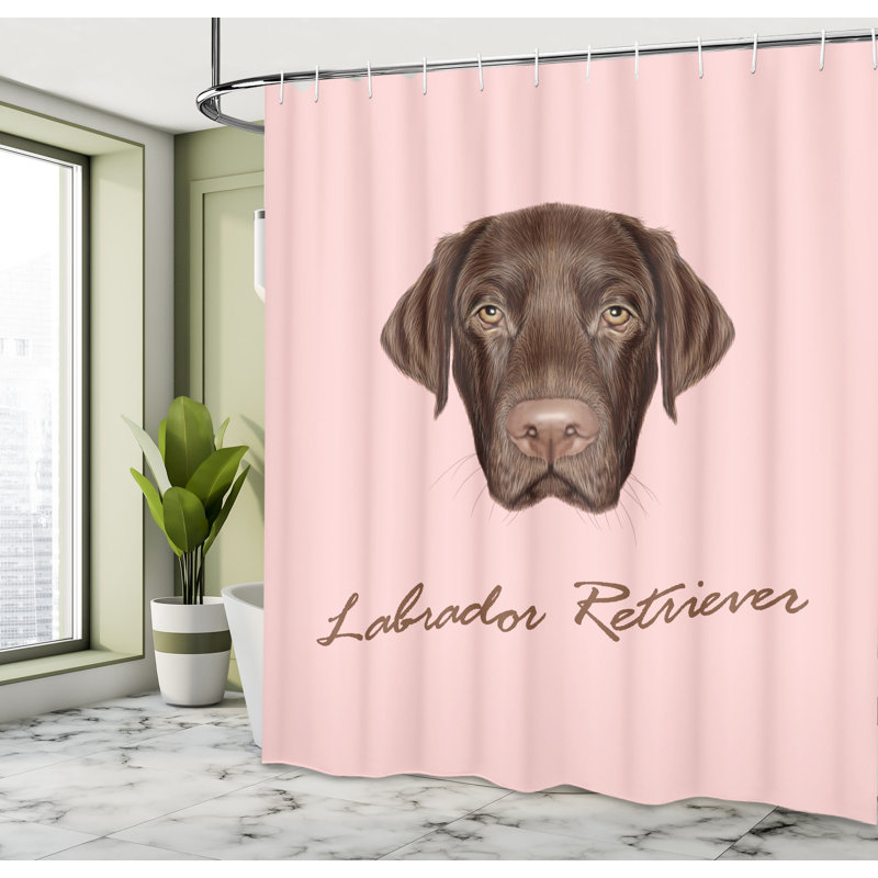 Latitude Run® Labrador Shower Curtain Modern Retriever Portrait 69"Wx70 ...