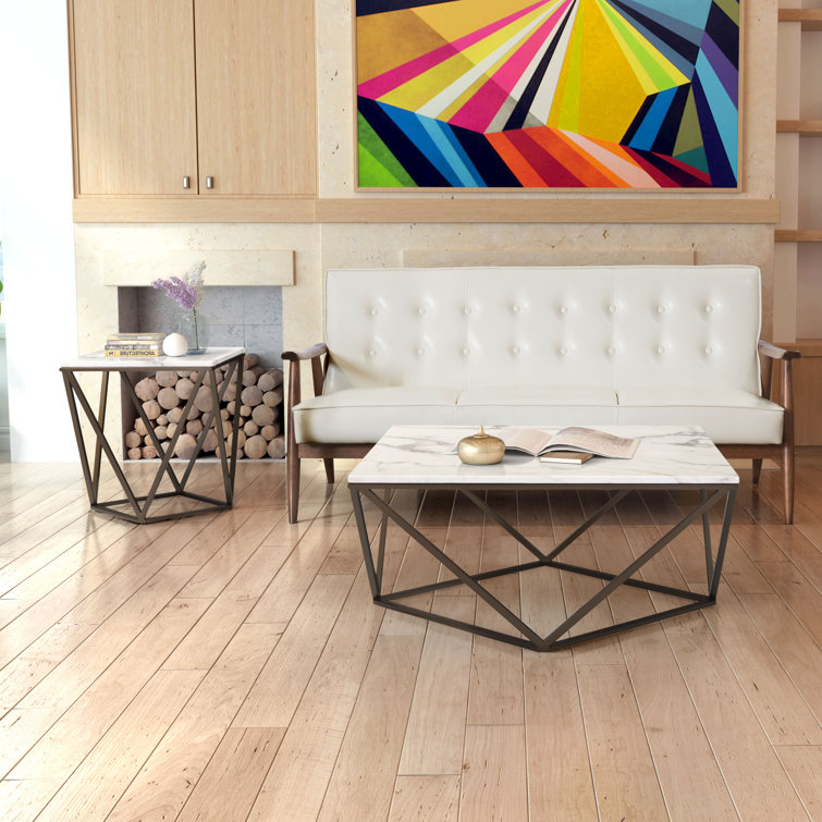 Wrought Studio Akela 2 - Piece Marble Top Living Room Table Set ...