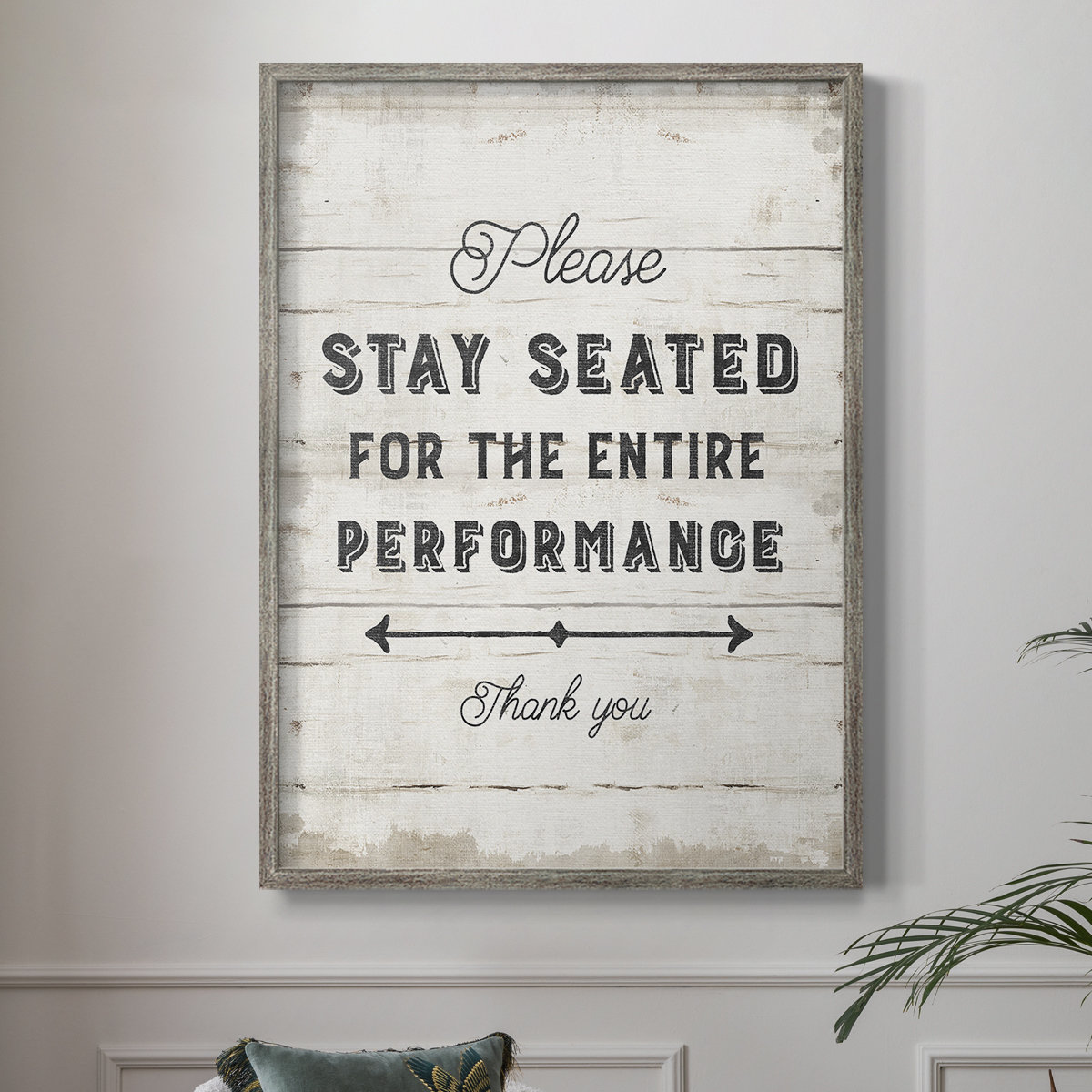 August Grove® Please Stay Seated Framed Print - Solid Wood | Wayfair