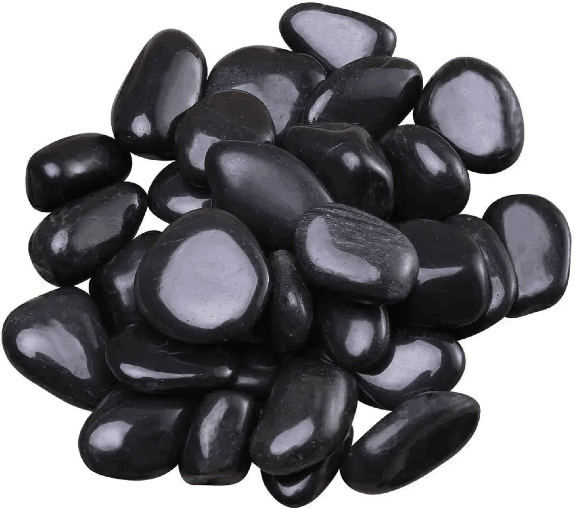 Hokku Designs 2 - 3 Inch Black Polished River Pebbles For Garden & Home ...