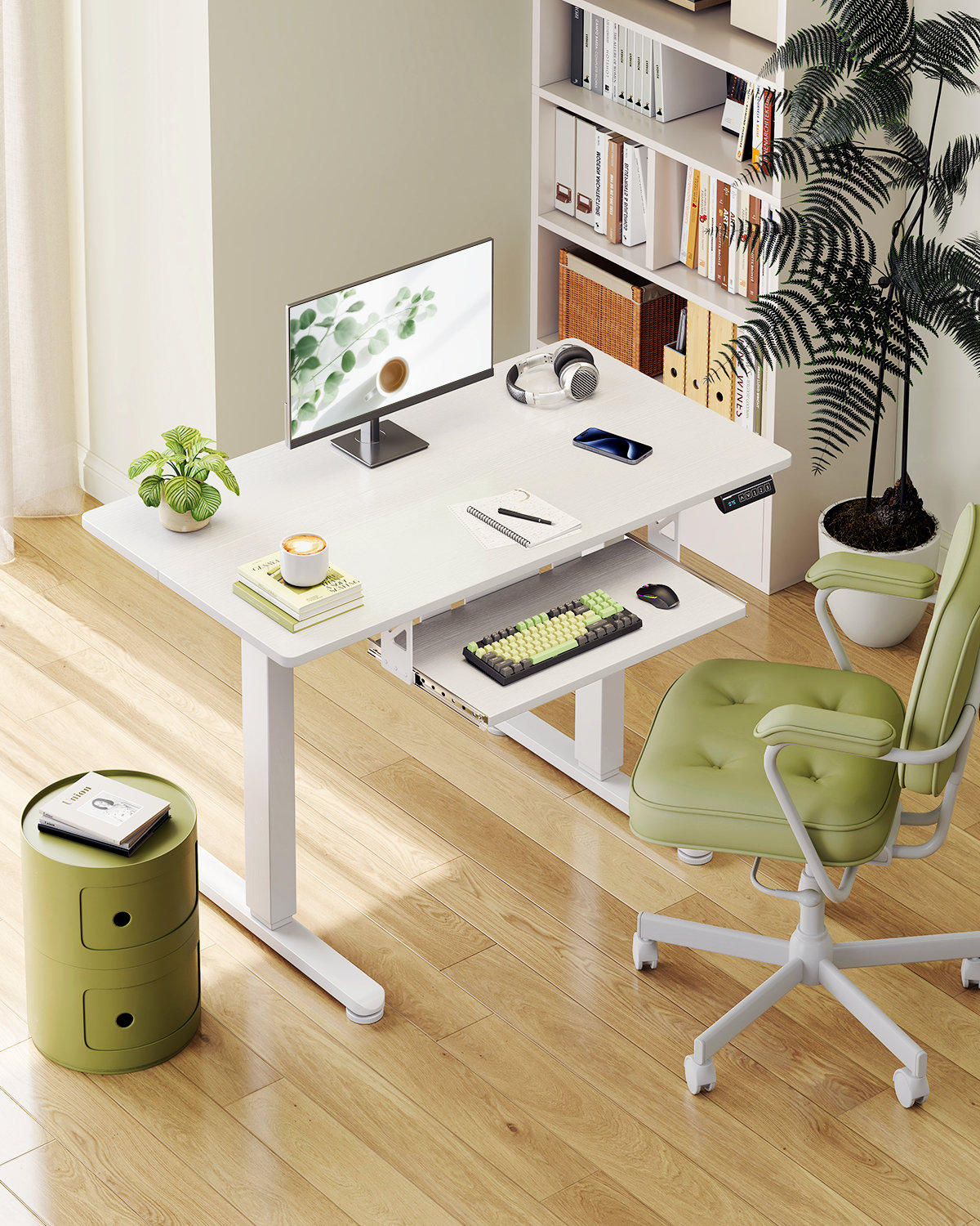 Inbox Zero Electric Standing Desk With Keyboard Tray,writing Desk With ...