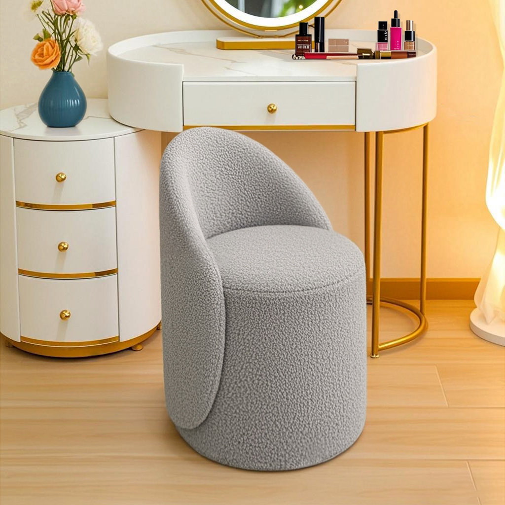 Ivy Bronx 1pc, Dressing Stool, Bedroom Simple Backrest, Dressing Table ...