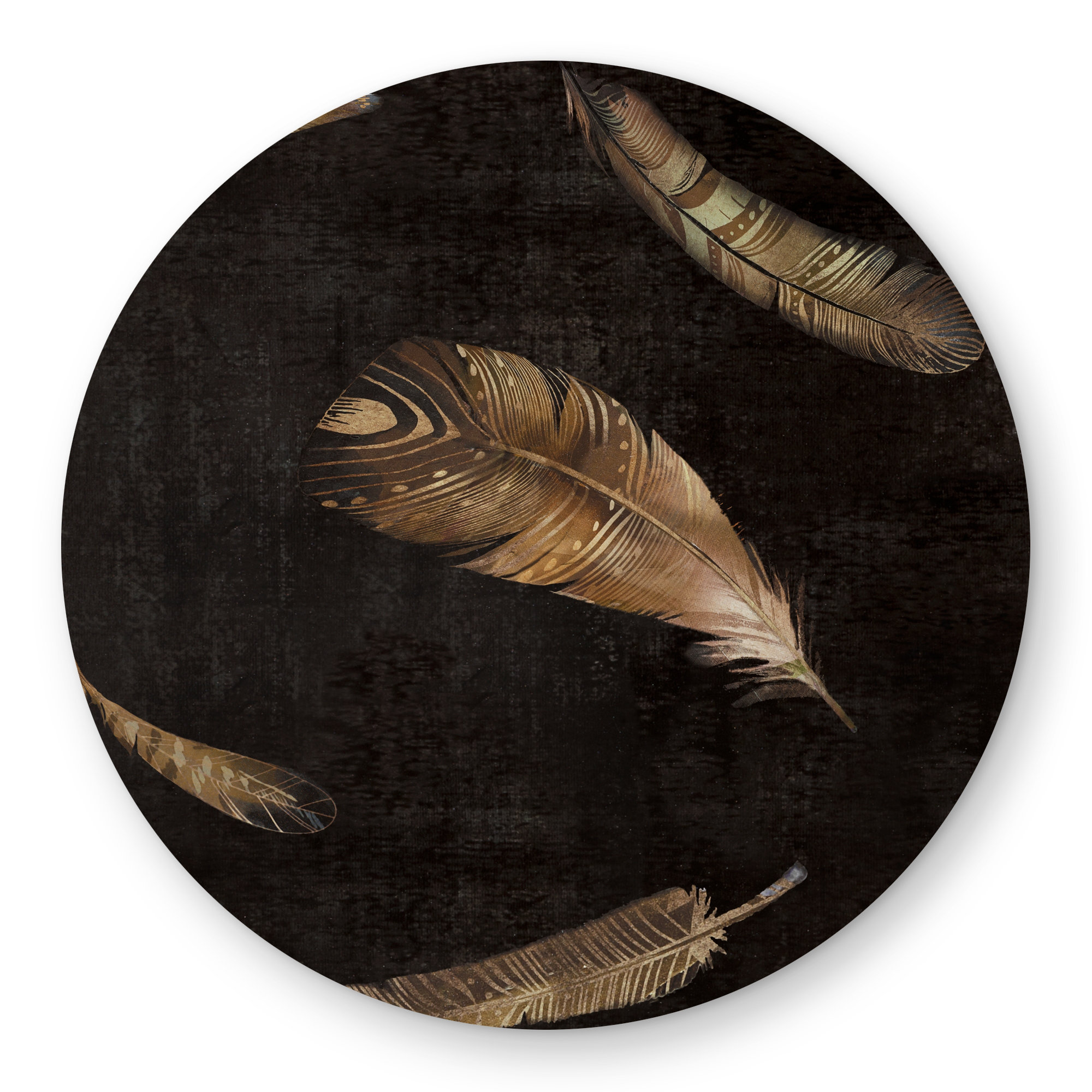 Begin Edition International Inc. Golden feathers Livingroom Brown Round ...