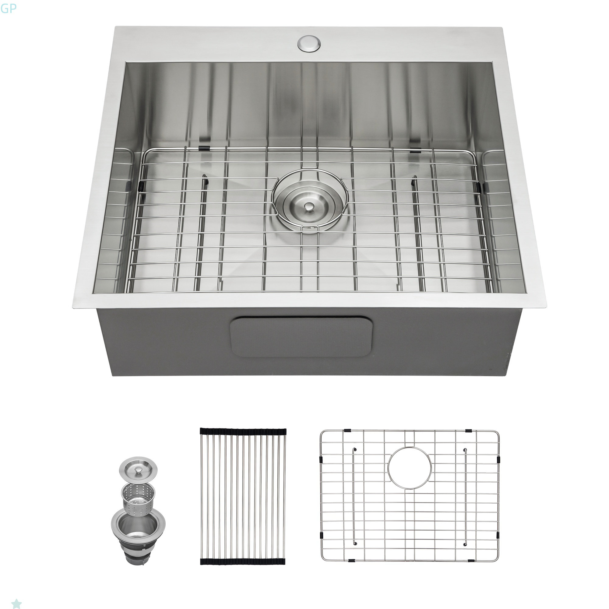 Go Peak Track 25"X22"X12" Stainless Steel Laundry Utility Sink Drop In ...