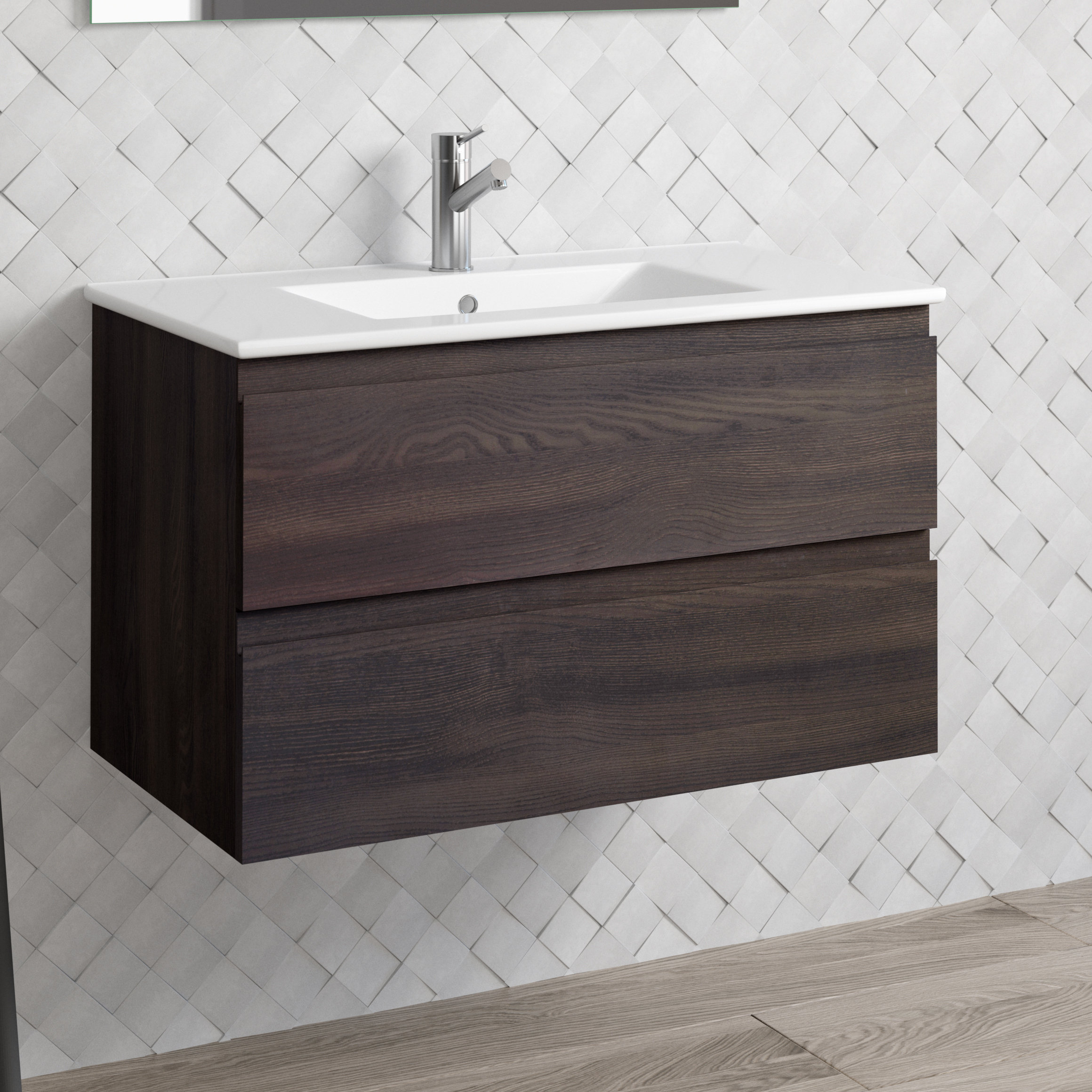 Ivy Bronx Jasso Pasadena 31" W Wall-Mounted Single Bathroom Vanity Set ...