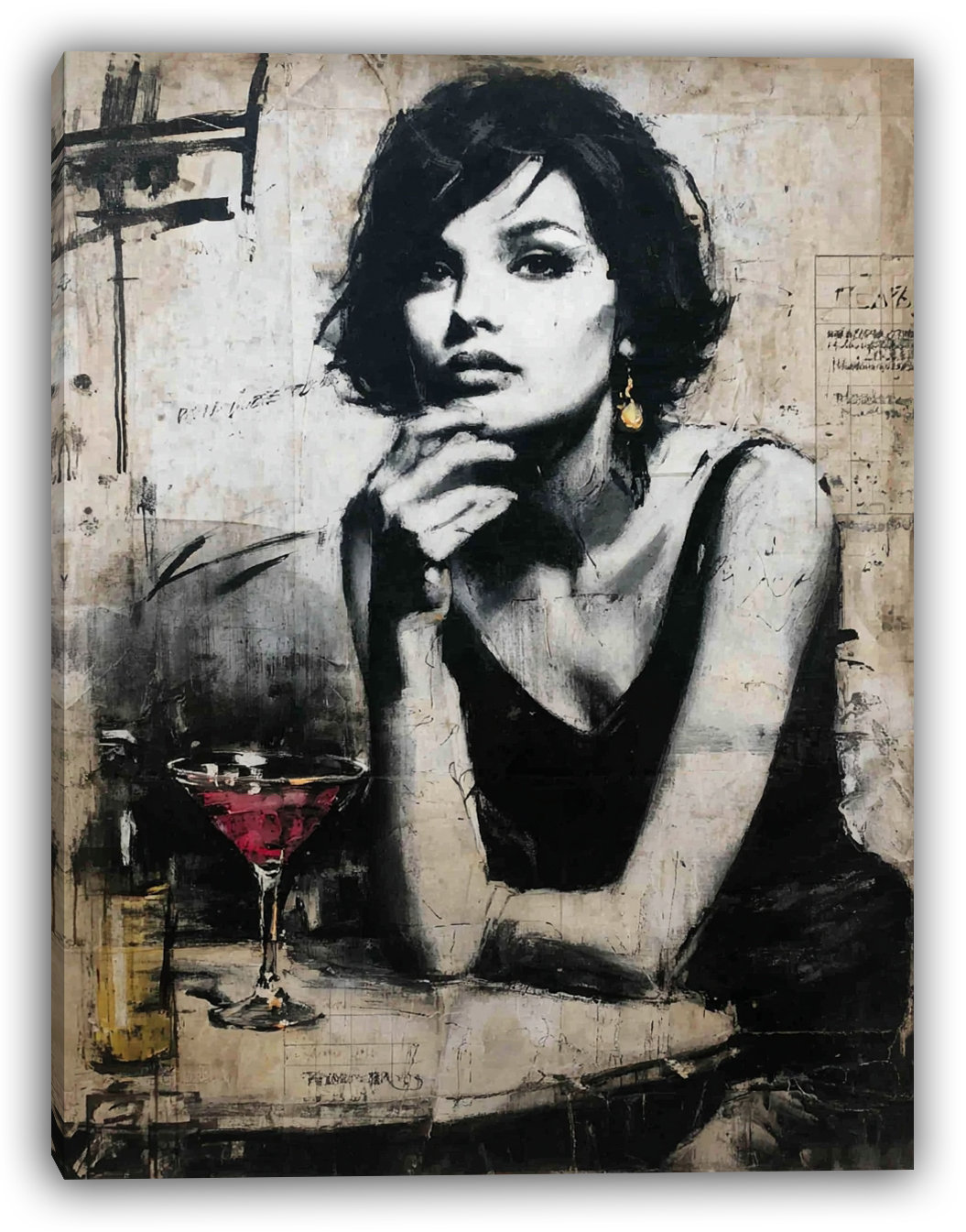 House of Hampton® Velvet Gaze - Glamorous Woman Portrait Canvas Print ...