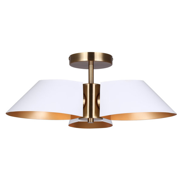 Mercer41 DAXTON 20 In. 3-Light 60-Watt Contemporary Matte White Semi ...