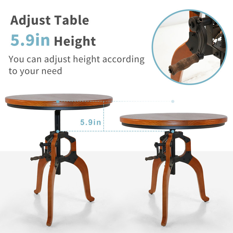 adjustable crank coffee table