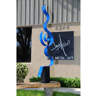 Statements2000 Looking Forward Blue Metal Sculpture 12" base - 56" x 12 ...