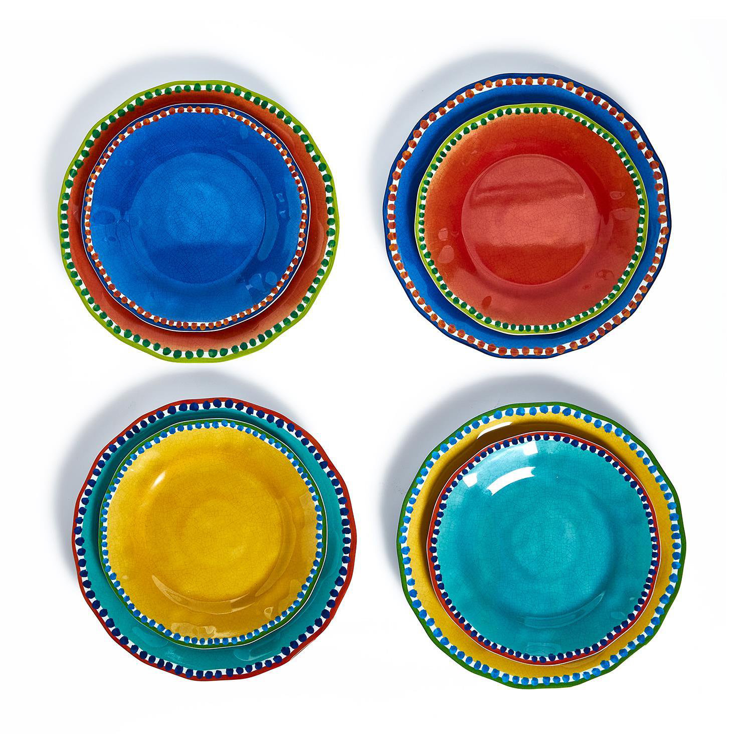 Dakota Fields Set Of 4 Color Play Dinner Plates | Wayfair