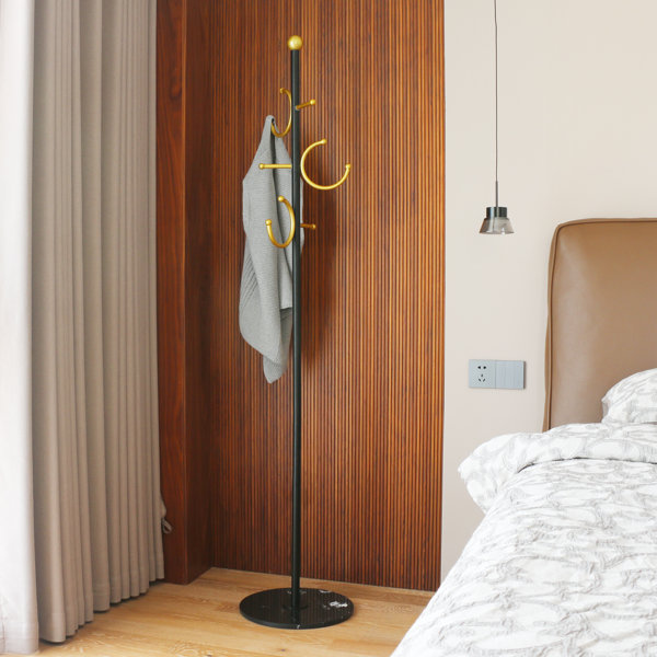 Mercer41 Leiani 6 - Hook Coat Rack with Marble Base, Compact Design ...