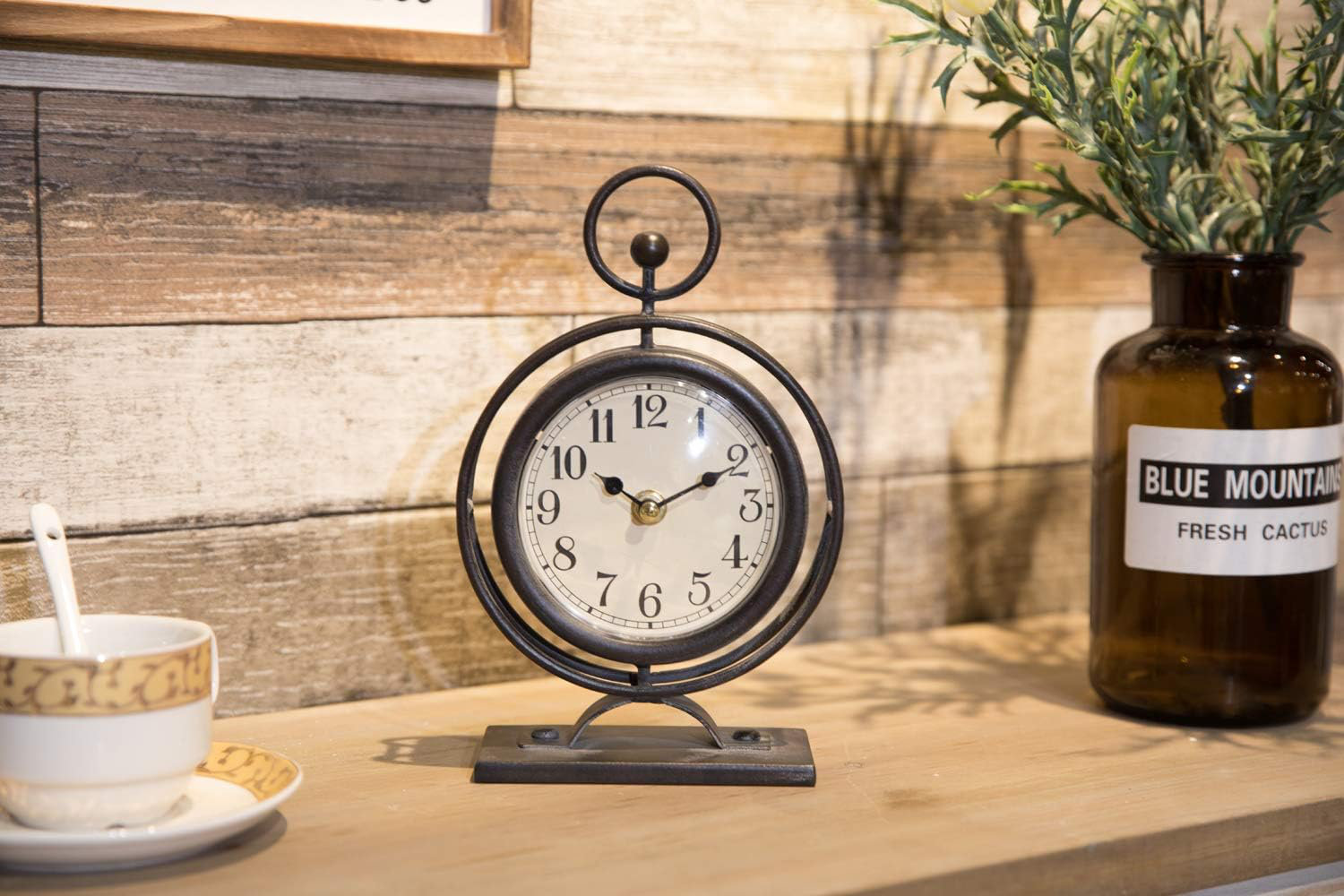 Williston Forge Small Vintage Metal Desk Clock, Decorative Table Clock ...