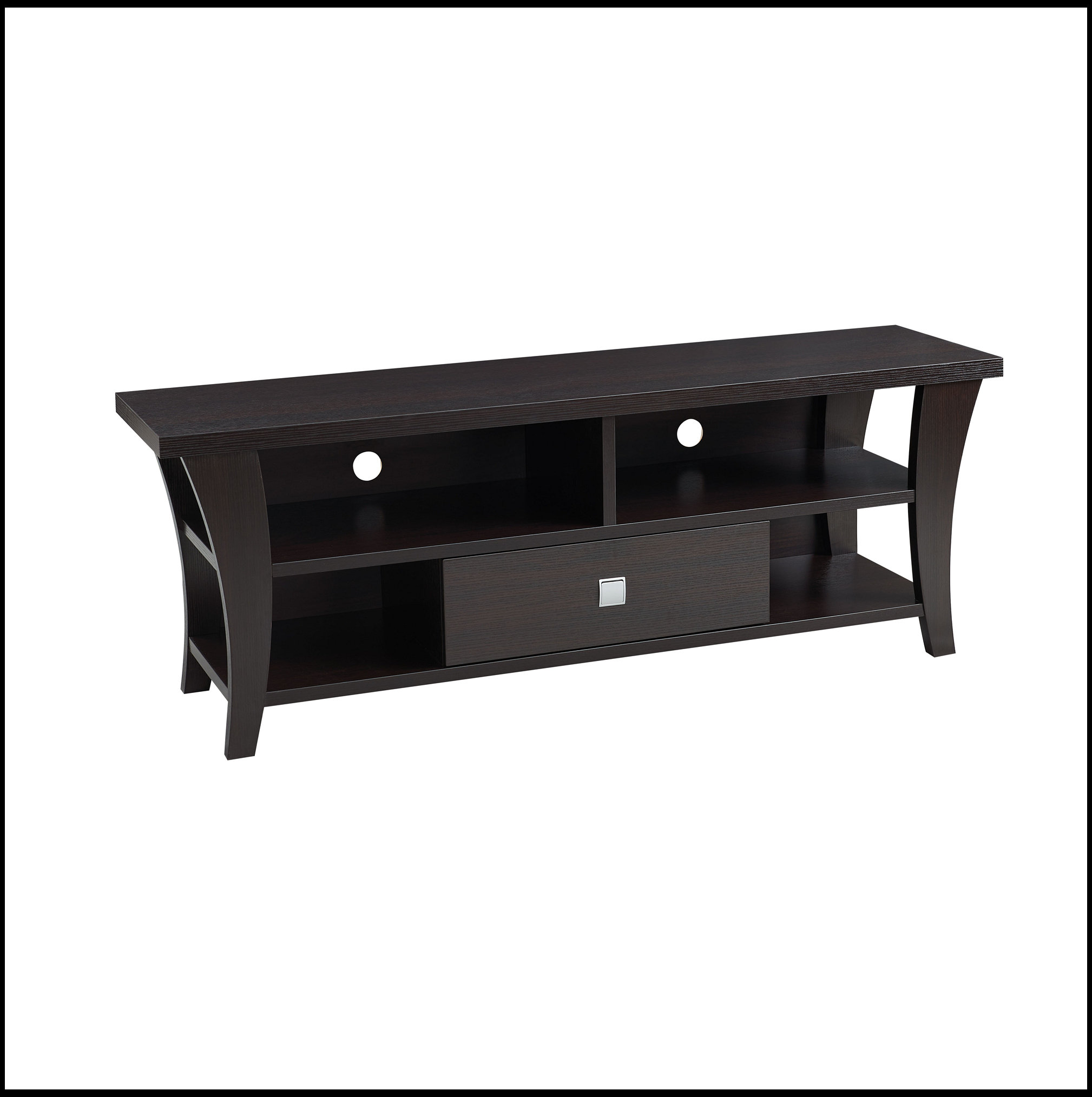 George Oliver TV Stand Cabinet With Curved Legs One Drawers On Metal ...