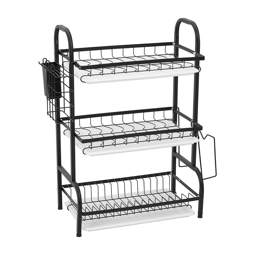 Belfry Kitchen 3-Tier Dish Drainer Draining Rack with Drying Trays ...