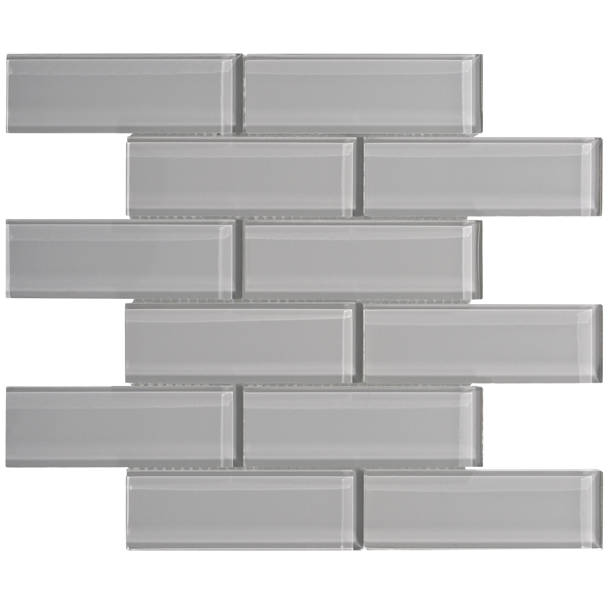 WS Tiles Premium 2" x 6" Straight Edge Glass Mosaic Subway Tile ...