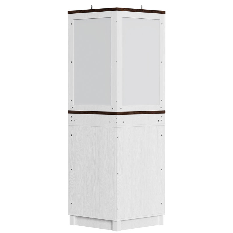 HOMEIBRO Barn Style Farmhouse Wine Bar Cabinet with Barn Door and ...