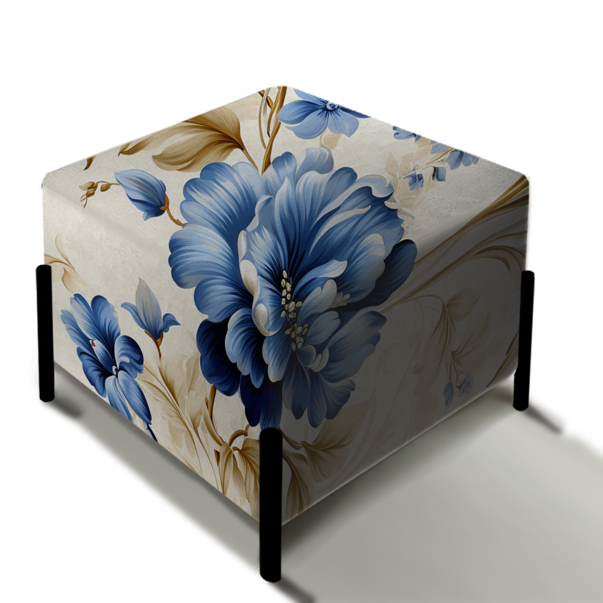 Design Art Cobalt Blue Ornate Corners Victorian Pattern I - Floral ...