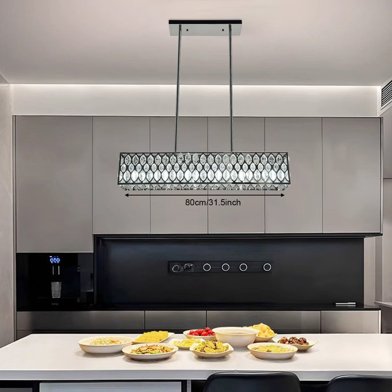 Mercer41 6 Head Kitchen Island Crystal Pendant Light | Wayfair