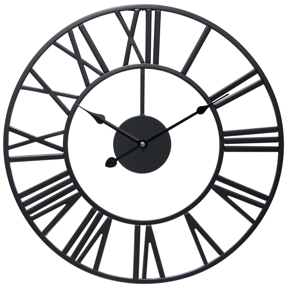 17 Stories Tower Round Metal Wall Clock 18 Inches - Black & Reviews ...