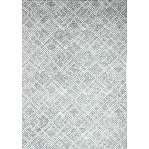 Wrought Studio Grangeville Handmade Wool Gray/White Rug & Reviews | Wayfair