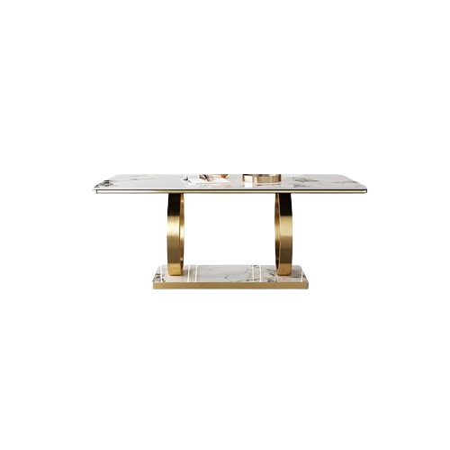 Splendor Furniture Light Luxury Shiny Rock Slab Dining Table Post ...