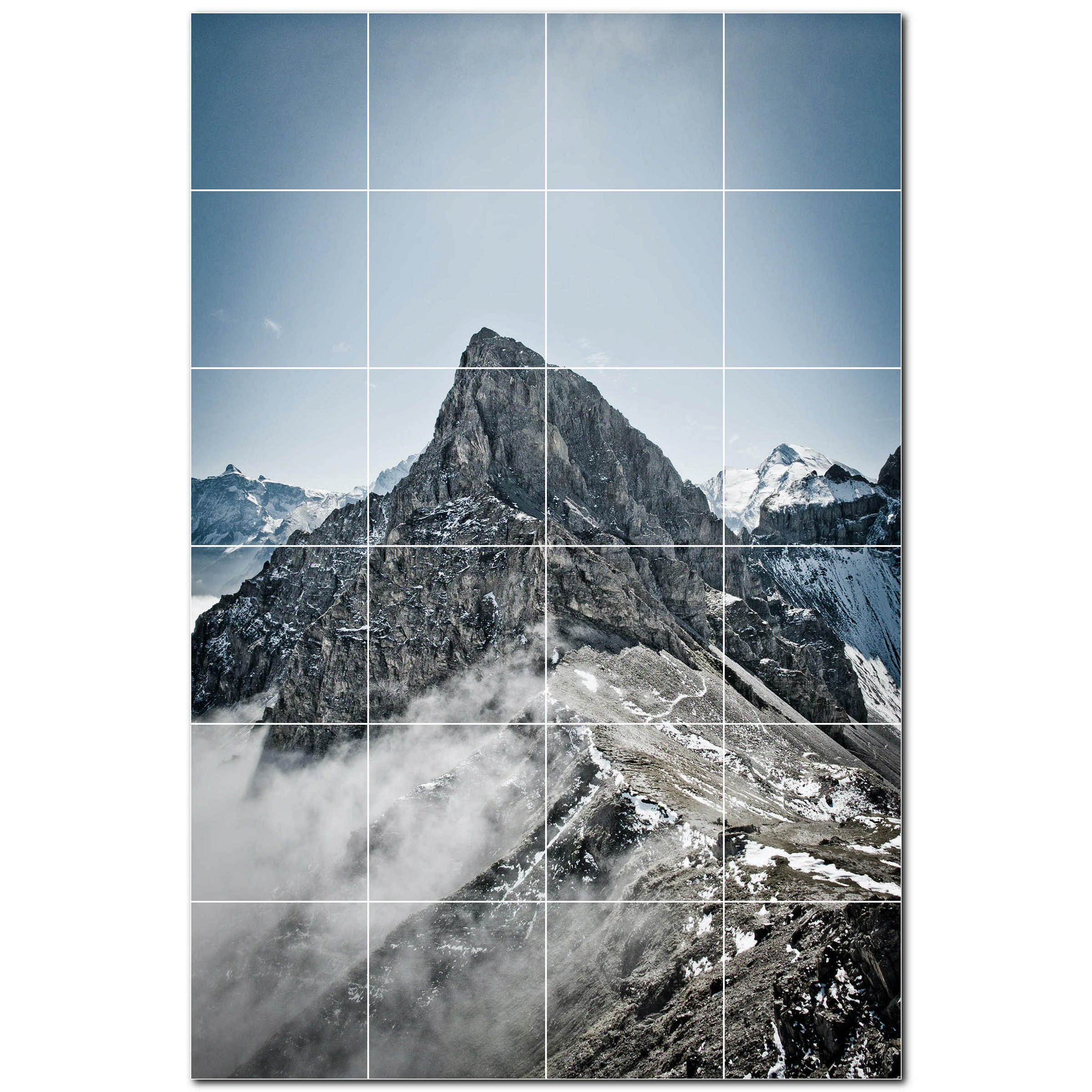 Picture-Tiles.com 72" x 48" Ceramic Mountains Photo Decorative Mural ...