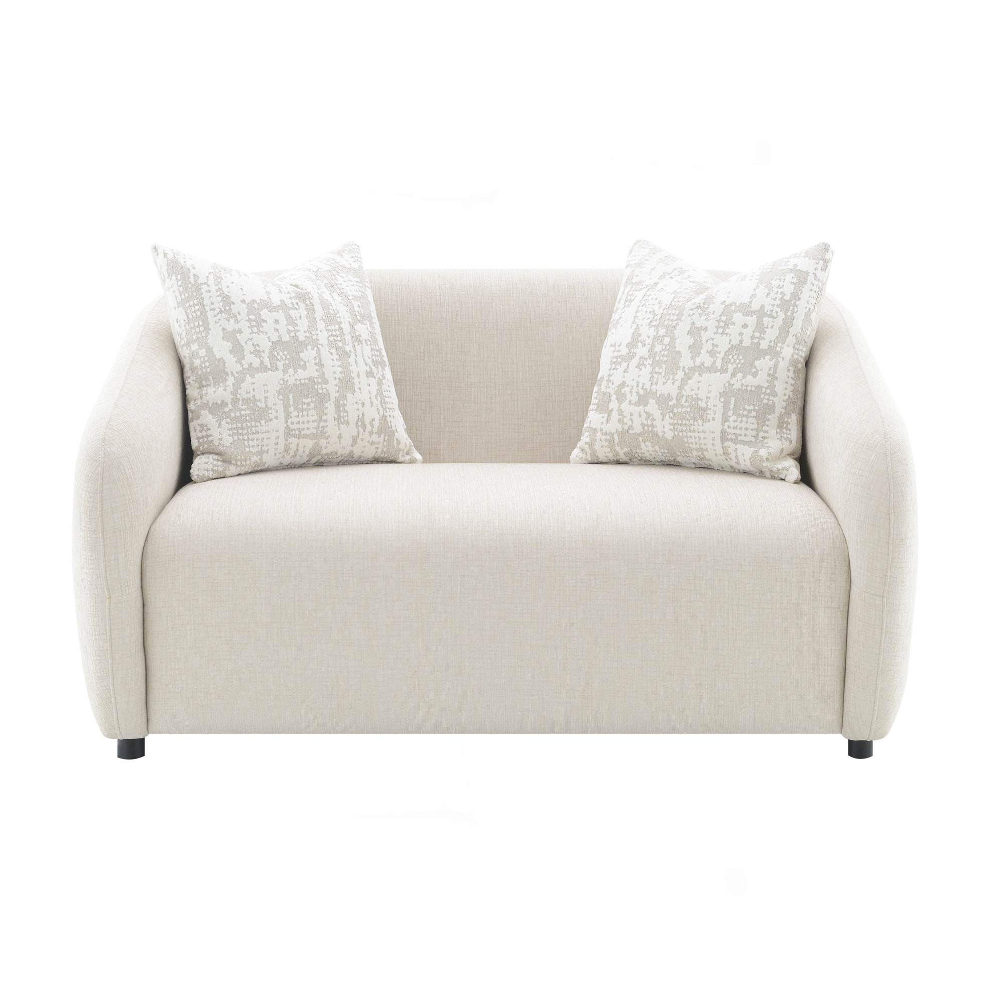 Dovecove Beige Linen Loveseat W/3 Pillows | Wayfair