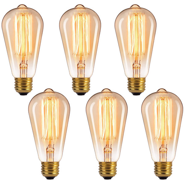 DecoMust Vintage Edison Halogen Light Bulbs, Dimmable Warm White 40 ...