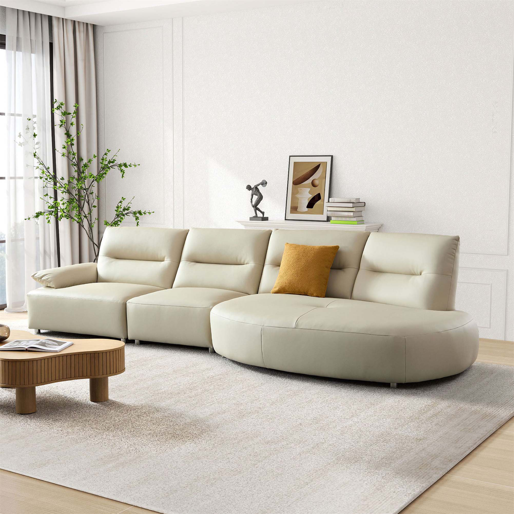 Hokku Designs Oversied Modern Sectional Curved Shaped Sofa Couch For ...