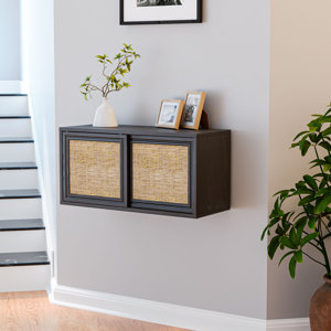 Bay Isle Home™ Wall Cabinet Storage-Rattan Floating Cabinet | Wayfair