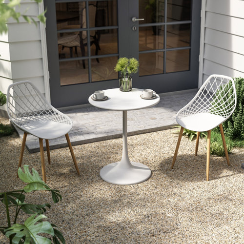 White Small Patio Bistro Sets You'll Love | Wayfair